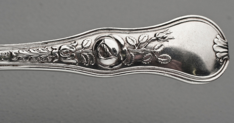 Leopard Antiques Victorian Silver Rose Pattern Teaspoons (Set of 6)