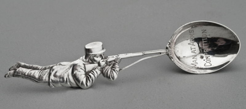Leopard Antiques Ten Sterling Silver and Enamel Souvenir Spoons - Rifle ...