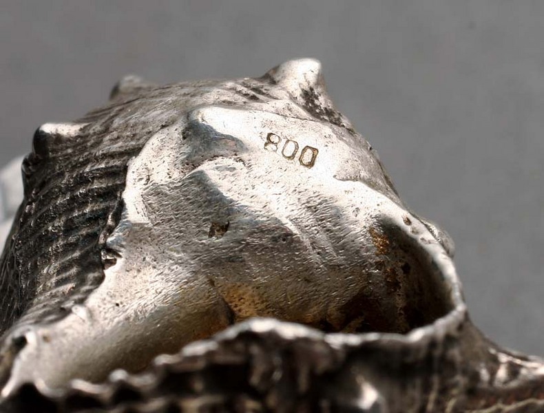 Leopard Antiques Cast Silver Shell